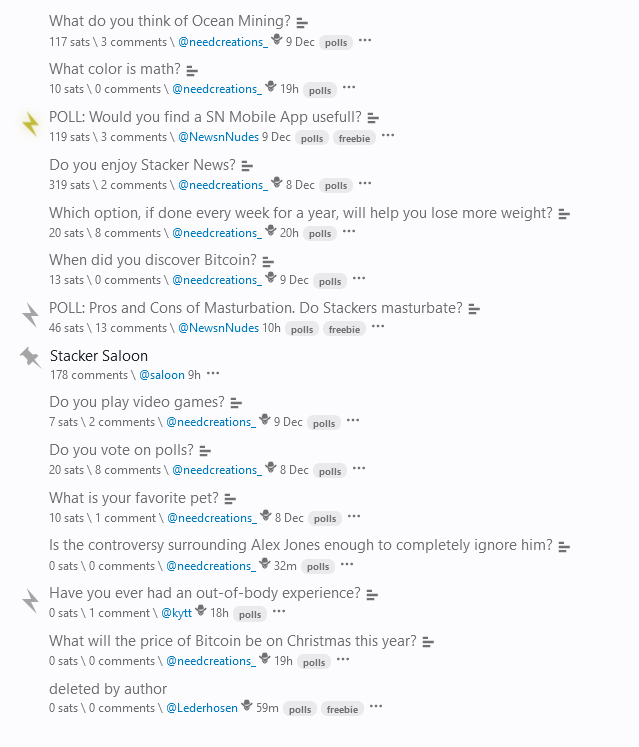 Polls territory feature request \ stacker news ~meta