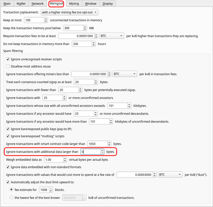 PSA: To filter Runes spam using either Bitcoin Knots or Bitcoin Core \ stacker news ~bitcoin